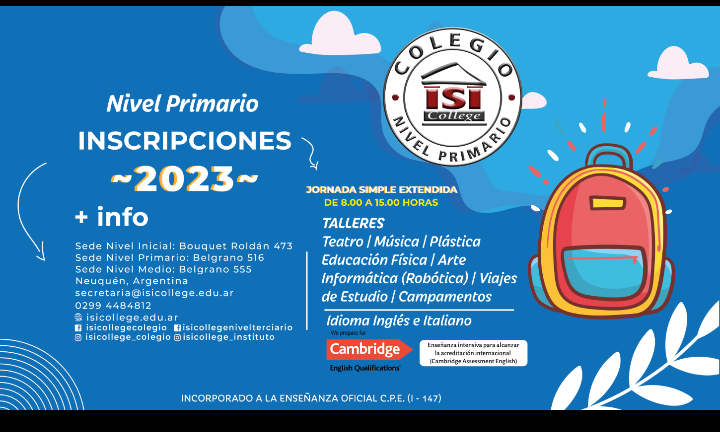 INSCRIPCIONES 2023 – ISI College